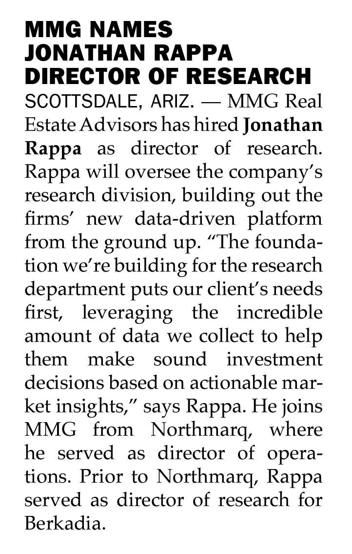 News - MMG Real Estate Advisors